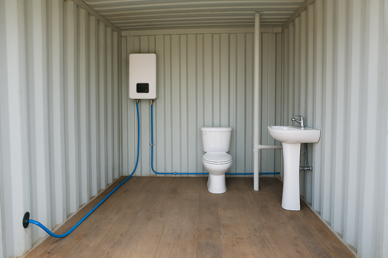 How to Install Plumbing In a Shipping Container - Dry Box