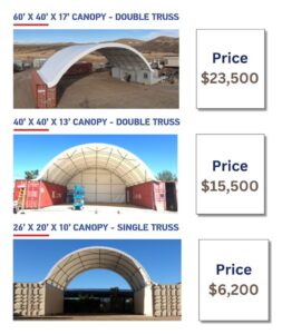 Shipping Container Canopy Shelter Kits - Dry Box