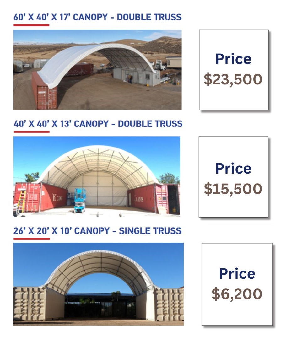 Shipping Container Canopy Shelter Kits - Dry Box